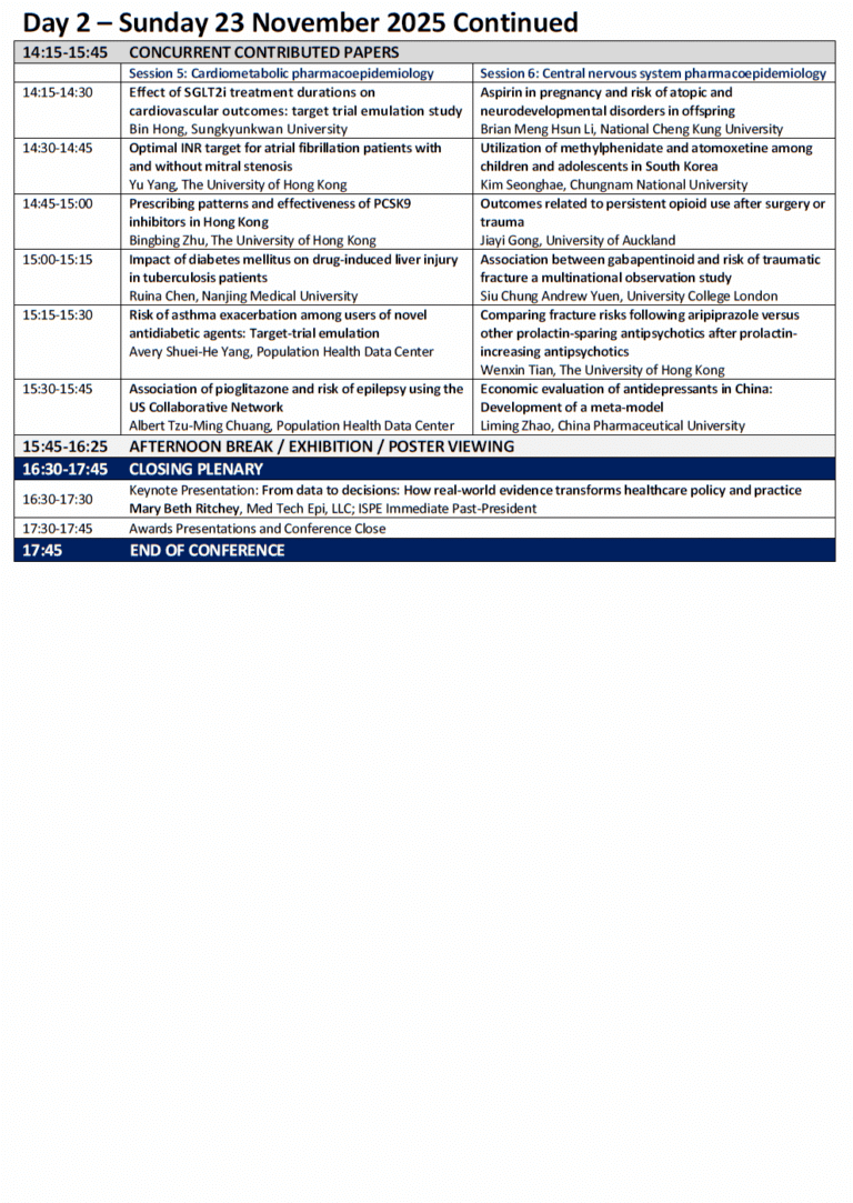 Preliminary Program - Asian Conference on Pharmacoepidemiology